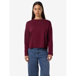 Noisy may Damen Langarmshirt "NMMOCCA L/S REGULAR FIT TOP JRS FWD NOOS", rot, Gr. XS, unifarben, Jersey, Obermaterial: 95% Baumwolle, 5% Elasthan,