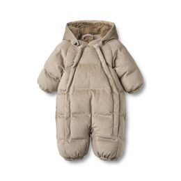 Jumpsuit Wheat "Wheat Puffer Baby Suit Nallo", M&auml;dchen, Gr. 86, stone grau, 100% Polyester (Recycelt), unifarben, normal, Overalls Jumpsuit