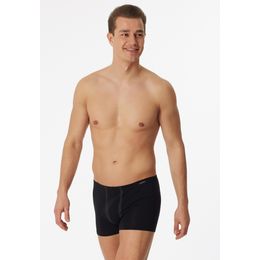 Schiesser Herren Boxershorts "Essentials", Gr. 4, schwarz, Single Jersey, Obermaterial: 95% Baumwolle, 5% Elasthan, unifarben, Unterhosen, mit