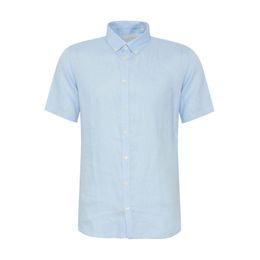 Casual Friday Herren Kurzarmhemd "Kurzarmhemd CFAton", blau, Gr. XL, Obermaterial: 100% Leinen LI., Hemden