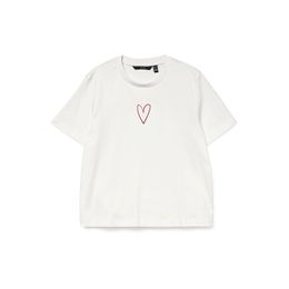 V&eacute;ro Moda Vero Moda T-Shirt 'VMSara Mette' Damen Gr&ouml;&szlig;e S knallrot / wei&szlig;