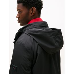 Tommy Hilfiger Herren Fieldjacket "LW PACKABLE"schwarz, Gr. M, Web, Obermaterial: 100% Polyester, Jacken, im Kragen verstaubare Kapuze, normale