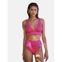 Love & Roses Bikinihose Damen Gr&ouml;&szlig;e 5XL blau / hellblau / pfirsich / magenta