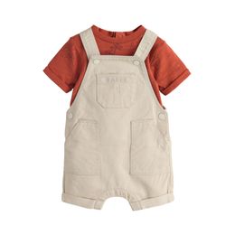 Baker By Ted Baker Set: T-Shirt und Latzhose Jungen Gr&ouml;&szlig;e 68 greige / rostrot