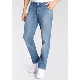Bruno Banani Herren Straight-Jeans "Dylan", blau, Basic, Gr. 38, Obermaterial: 98% Baumwolle, 2% Elasthan, Jeans, gerade Beinform, Used-Waschung,