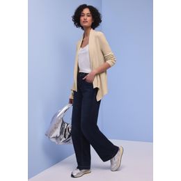 Street One Damen Strickjackesmoke beige, Gr. 46, Strukturmuster, Web, 82% Baumwolle, 18% Nylon, Strickjacken, Feinstrick