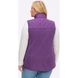 sheego Damen Fleecewestelila, Gr. 56, unifarben, 100% Polyester, Einsatz:100% Polyester, Wattierung:100% Polyester, Westen