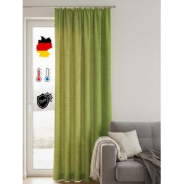 Vorhang WIRTH, B:132cm H:180cm, gr&uuml;n, Chenille, Polyacryl, Wohnzimmer, Gardinen, "Trondheim B", nach Ma&szlig;