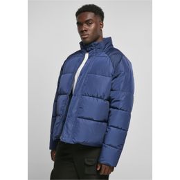 Urban Classics Herren Winterjacke "Urban Classics Herren Raglan Puffer Jacket", blau, Gr. M, unifarben, 100% Polyester, Jacken