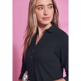 Street One Damen Jerseykleidshadowed navy, Gr. 46, unifarben, Jersey, 63% Polyester, 34% Viskose, 3% Elasthan, Kleider, in Unifarbe