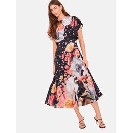 Lipsy Kleid Damen Gr&ouml;&szlig;e 44 safran / dunkelgrau / melone / schwarz Winterkleid