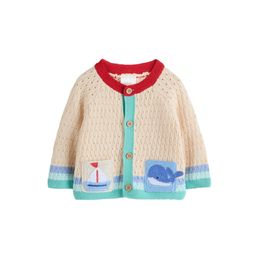 next Strickjacke Jungen Gr&ouml;&szlig;e 74 beige / blau / t&uuml;rkis / rot