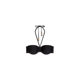 Marc O'Polo MARC O'POLO Damen Bandeau-Bikini-Top "Abstract Floral AOP", schwarz, Gr. 75, Obermaterial: 84% Polyamid, 16% Elasthan, Bikini-Oberteile