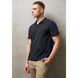 Street One MEN Herren Poloshirtschwarz ink blau, Gr. M, unifarben, Web, 50% Baumwolle, 48% Polyester, 2% Elasthan, Shirts, im soften Baumwoll-Mix