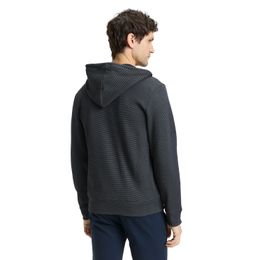 Tom Tailor Herren Sweatjackenavy gr&uuml;n stripe structure, Gr. S, Strukturmuster, Sweatware, Obermaterial: 90% Baumwolle, 10% Polyester, Sweatjacken,