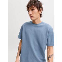 Jack & Jones JACK & JONES Herren Rundhalsshirt "JJEAUSTIN TEE SS NOOS"blau mirage, Gr. M, unifarben, Single Jersey, Obermaterial: 58% Polyester, 40% Baumwolle, 2%