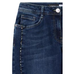 Loose-fit-Jeans Cecil, Damen, Gr. 27, L&auml;nge 32, dunkelblau wash, Jeans, 82% Baumwolle, 15% Polyester, 3% Elasthan, unifarben, lang, Jeans, High Waist