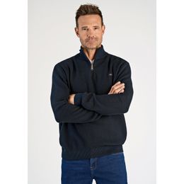 Bison Herren Troyer "Troyer Comfort Fit", blau, Gr. XXXL, Obermaterial: 100% Baumwolle, Pullover