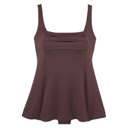Lascana Damen Badekleid, braun, Gr. 42, unifarben, Microfaser, Polyamid, Badeanz&uuml;ge, mit sch&ouml;nem Druck oder unifarben