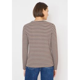 Cecil Damen Langarmshirturban taupe, Gr. XL, gestreift, Stoff, 54% Viskose, 41% Polyester, 5% Elasthan, Shirts, im Streifen-Design