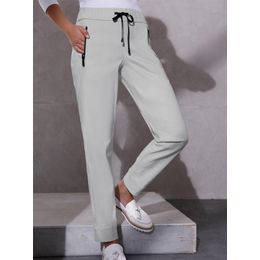 Stehmann Damen Jerseyhose, grau, Gr. 46, unifarben, 78% Lyocell, 18% Polyamid, 4% Elasthan, Hosen