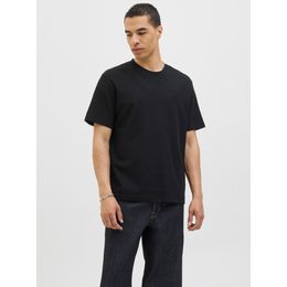 Jack & Jones JACK & JONES Herren Rundhalsshirt "JJEAUSTIN TEE SS NOOS", schwarz, Gr. XXL, unifarben, Single Jersey, Obermaterial: 98% Polyester, 2% Elasthan,