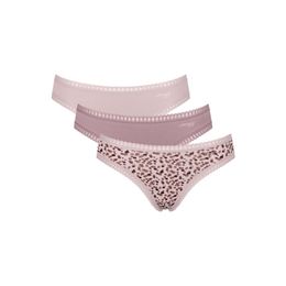 Sloggi Damen Slip "Slip GO Crush Mini C3P 3er Pack", Gr. L, pink, Obermaterial: 95% Baumwolle CO. 5% Elasthan EL., Unterhosen
