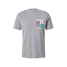Napapijri T-Shirt 'SERE' Herren Gr&ouml;&szlig;e XL azur / grau / rubinrot / wei&szlig;