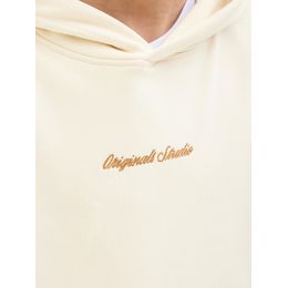 Jack & Jones Kinder Kapuzensweatshirt "JORNORREBRO EMB SWEAT HOOD NOOS JNR", wei&szlig;, Gr. 140, JACK & JONES JUNIOR, unifarben, angeraute Sweatware, Obermaterial: 89%