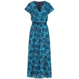 HotSquash Kleid Damen Gr&ouml;&szlig;e 36 blau / neonblau / rostbraun Sommerkleid