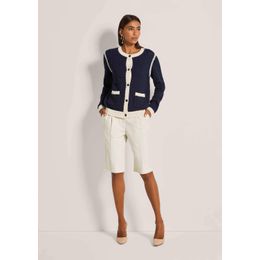 Madeleine Mode MADELEINE Damen Strickjacke "Strickjacke Langarm Cardigan mit Zopfmuster, Kaschmir-Mix", blau, Modern, Gr. 48, Obermaterial: 53% Viskose CV. 33%
