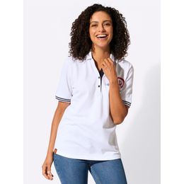 Casual Looks Damen Poloshirt "Poloshirt"wei&szlig;, Gr. 40, unifarben, 100% Baumwolle, Shirts