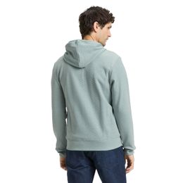 Tom Tailor Herren Sweatjackegr&uuml;n petrol stripe structure, Gr. XXXL, Strukturmuster, Sweatware, Obermaterial: 90% Baumwolle, 10% Polyester,