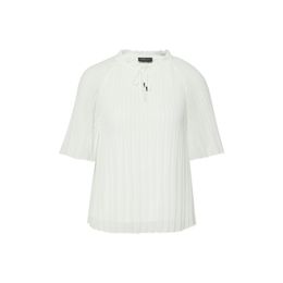 Damen Plisseebluseecru, Gr. 36, s.Oliver BLACK LABEL, unifarben, Web, Obermaterial: 100% Polyester, Blusen, mit Plissee, bedruckte Optik,