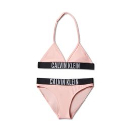 Calvin Klein Swimwear Bikini 'Intense Power' M&auml;dchen Gr&ouml;&szlig;e 152/164 hellgrau / rosa / schwarz