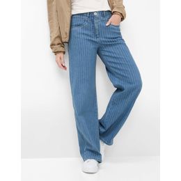 Raphaela by Brax Damen Palazzohose Style LAURA FLARED BLEACHED, denim hellblau, Gr. 44K