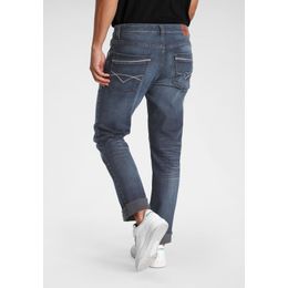 Bruno Banani Herren Straight-Jeans "Dylan", blau, Basic, Gr. 34, Obermaterial: 98% Baumwolle, 2% Elasthan, Jeans, gerade Beinform, Used-Waschung,