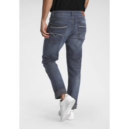 Bruno Banani Herren Straight-Jeans "Dylan", blau, Basic, Gr. 38, Obermaterial: 98% Baumwolle, 2% Elasthan, Jeans, gerade Beinform, Used-Waschung,