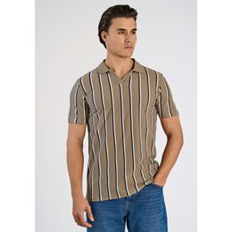 LINDBERGH Herren Poloshirt "Poloshirt Slim Fit"dk stone, Gr. L, gestreift, Obermaterial: 100% Baumwolle, Shirts