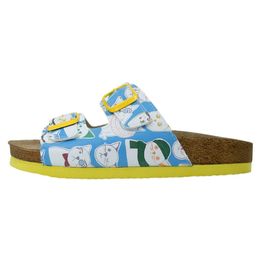 DOGO Damen Pantolette "Stella Pantolette Aeroplanes Damen Sandalen, Stella Pantolette", Gr. 40, wei&szlig;, Lederimitat, Schuhe, Handgefertigt