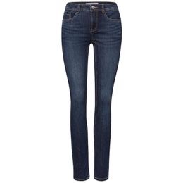Street One Damen Slim-fit-Jeans, blau, Gr. 33, unifarben, Jeans, 78% Baumwolle, 21% Polyester, 1% Elasthan, Jeans, Middle Waist