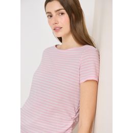 Cecil Damen Rundhalsshirtlight blush rose, Gr. XS, gestreift, Web, 100% Baumwolle, Shirts, aus reiner Baumwolle