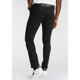 DELMAO Herren Stretch-Jeans ""Reed"", schwarz, Basic, Gr. 33, unifarben, Obermaterial: 82% Baumwolle, 16% Polyester, 2% Elasthan, Jeans, gerader