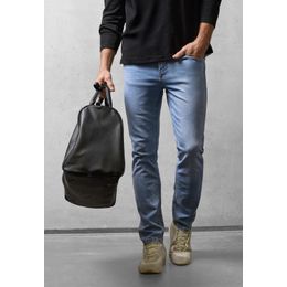 Street One MEN Herren Slim-fit-Jeans, blau, Gr. 40, unifarben, Jeans, 89% Baumwolle, 8% Polyester, 3% Elasthan, Jeans, 5-Pocket-Style