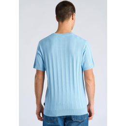 Junk De Luxe Herren Kurzarmshirt "T-Shirt (Kurzarm) Relaxed Fit", blau, Gr. L, Obermaterial: 70% Viskose, 30% Nylon, Shirts