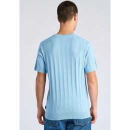 Junk De Luxe Herren Kurzarmshirt "T-Shirt (Kurzarm) Relaxed Fit", blau, Gr. L, Obermaterial: 70% Viskose, 30% Nylon, Shirts