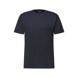 Street One MEN Herren T-Shirtschwarz ink blau, Gr. L, bedruckt, Web, 100% Baumwolle, Shirts, aus reiner Baumwolle