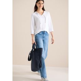 Tunikashirt Cecil, Damen, Gr. L (42), wei&szlig;, Jersey, 48% Baumwolle, 48% Modal, 4% Elasthan, unifarben, comfort fit h&uuml;ftlang, Rundhals, normaler Saum, Shirts, aus softem Materialmix