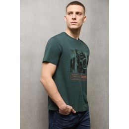 T-Shirt Street One MEN, Damen, Gr. L (42), sea gr&uuml;n, Web, 100% Baumwolle, bedruckt, normal normal, Rundhals, abgesteppt, Shirts T-Shirt, aus reiner Baumwolle
