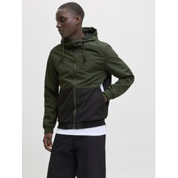 Jack & Jones JACK & JONES Herren Blouson "JJERUSH mit Kapuze", schwarz-wei&szlig;, Gr. XS, Web, Obermaterial: 100% Polyester, Jacken, Kunstfaser, regular fit